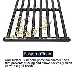 Hongso 17 3/8" Porcelain Polished Cast Iron Cooking Grates Replacement for Broil-Mate, Broil King 9625-67, 9625-84, Baron 320, Baron 340, Baron 440, Huntington and Sterling, PCB005, 4Pcs