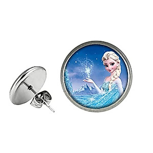 Princess Sticker Earrings Stud, Cosplay Metal Earrings, Gifts for Women, Men