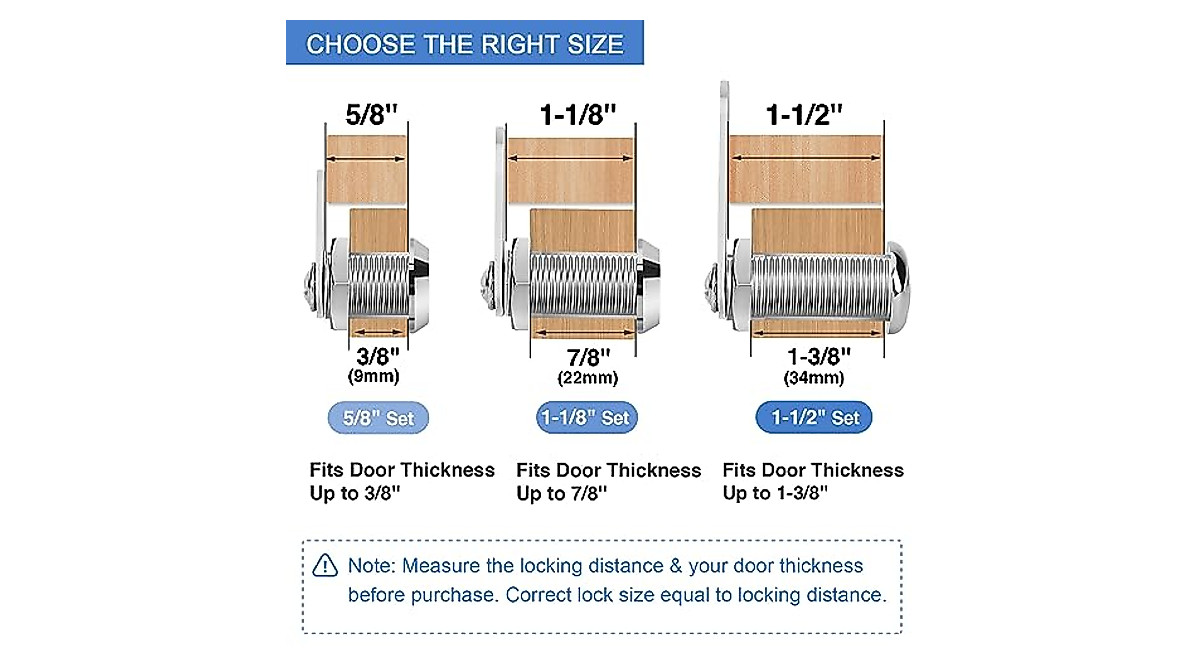 Cylinnda Cabinet Locks with Keys - Secure RV and Toolbox Locks