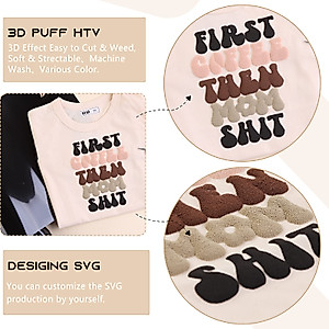 Tintnut Black Puff HTV Vinyl Heat Transfer - 10 inches x 6ft Puff HTV Vinyl Roll 3D Puff Heat Transfer Vinyl Roll Black Puff HTV Roll Iron on Vinyl for T-Shirts Compatible with Cricut/Silhoutte Cameo