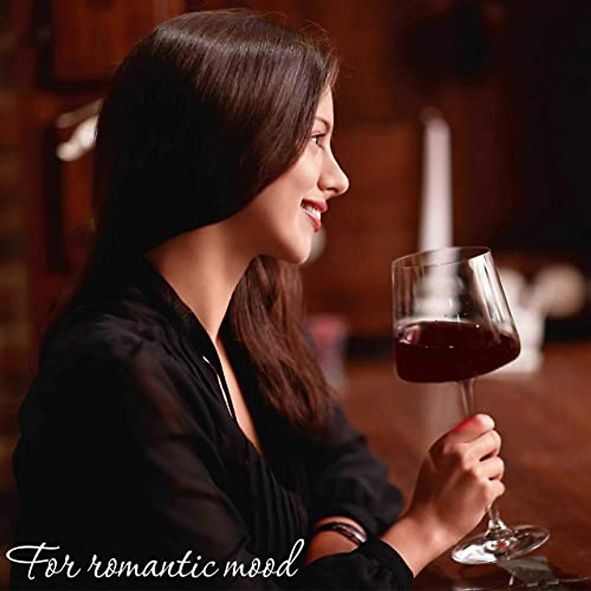 LUXBE - Crystal Wine Glasses Set 6, Red White Wine Large Glasses - 100% Lead-Free Glass - Pinot Noir - Burgundy - Bordeaux - 20.5-ounce