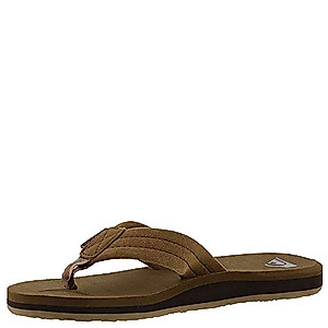 Quiksilver boys Carver Suede Youth Kids Flip Flip Sandal, Tan - Solid, 3 Little Kid US