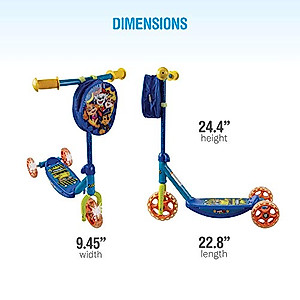 PlayWheels Paw Patrol 3-Wheel Scooter w/Light Up Wheels, Chase