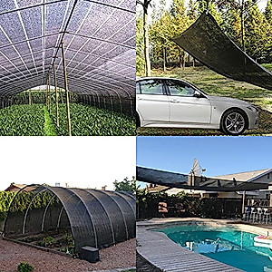 POYEE 40% 14ftx20ft Black Shade Cloth Taped Edge with Brass Grommets Garden Sun Shade UV Resistant Sunblock Shade Net for Outdoor Plants Vegetables Greenhouse