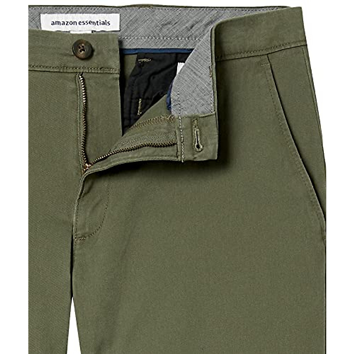 Amazon Essentials Men's Slim-Fit Casual Stretch Khaki Pant, Olive, 38W x 34L