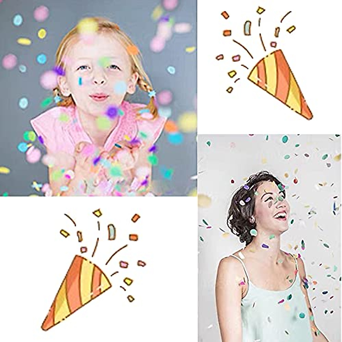 5 PCS Confetti Push Pop Colorful Containers Sprinkle Confetti Paper Poppers for Graduation Wedding Baby Shower Christmas New Year Birthday Party Bridal Anniversary Fiesta Favors Supplies (Colorful)