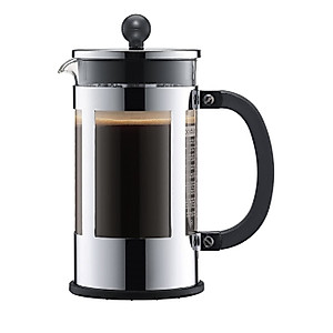 Bodum Kenya 8-Cup French Press Coffee Maker, 34-Ounce, Stainless Steel, Black