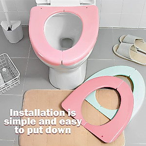 LNQ LUNIQI Adult Folding Toilet Pad Toilet Seat Plastic Toilet Cushion Washable Foldable Portable Toilet Seat Cover for Home Travel Office