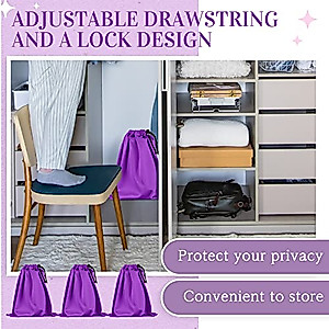 Konohan Storage Bag Adult Microfiber Drawstring Bags Small Drawstring Pouch Adjustable Cloth Bags Foldable Ditty Bag Game Konohan Cosmetic Glass (Purple 6 x 6 Inch 10 x 7 Inch 12 x 9 Inch) 1.0 Count