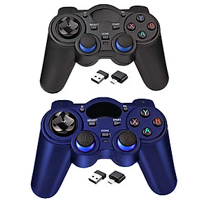 USB 2.4G Wireless Game Controller 2 Pack for PC/Laptop Computer (Windows XP/7/8/10)/ Android / PS3 & Steam Joystick Gamepad for pc Games Controller Compatible Android