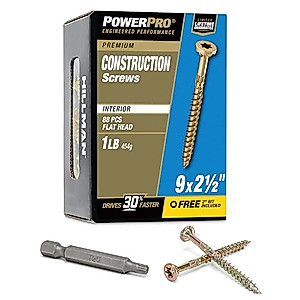 Power Pro Premium Interior Construction Screws (#9 x 2-1/2") - 1lb Box