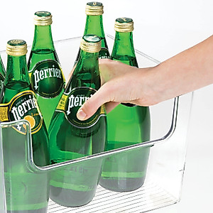 mDesign Modern Plastic Open Front Dip Storage Organizer Bin Basket for Kitchen Organization - Shelf, Cubby, Cabinet, and Pantry Organizing Decor - Ligne Collection - 4 Pack - Clear