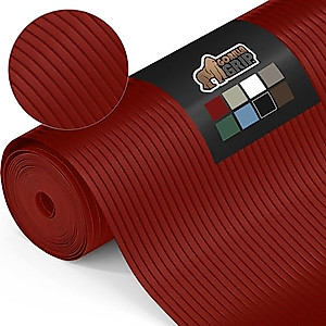 GORILLA GRIP DuraGuard Shelf Liner, Non-Adhesive Cabinet Liners for Kitchen Drawers, Shelves, Refrigerator, Pantry Storage, Bathroom Closet, Durable Waterproof BPA Free Ribbed Plastic, 12x10 Dark Red
