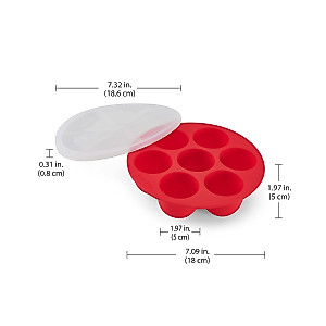 Instant Pot Official Cook/Bake Set, 8-Piece, Red & 5252242 Official Silicone Egg Bites Pan with Lid, Compatible with 6-quart and 8-quart cookers, Red