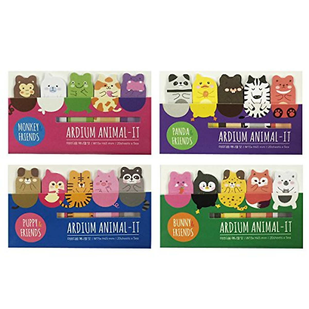 Wrapables® Animal Friends Bookmark Flag Tab Sticky Notes (Set of 4)