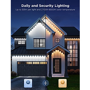 Govee Permanent Outdoor Lights Pro, 100ft with 60 RGBIC LED Lights for Daily and Accent Lighting, 75 Scene Modes, IP67 Waterproof, Works with Alexa, Google Assistant, Matter, White