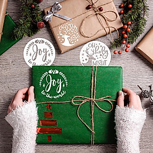 Christmas Stencils for Painting on Wood Small Cookie Christmas Tree Ornaments Mini Reusable Christmas Stencils for Kids Crafts Supplies Glass Home Party Decorations Supplies (24 Christmas 4inround)