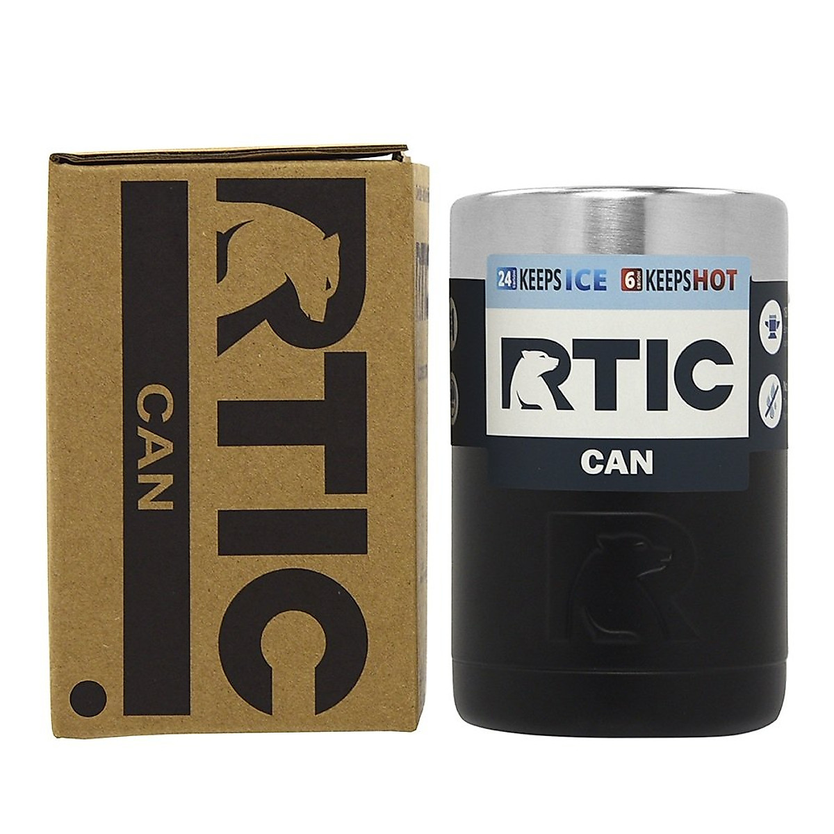RTIC Cooler Insulated Can, 1 Count (Pack of 1), Black