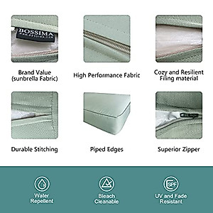 BOSSIMA Sunbrella Patio Furniture Cushions Comfort Deep Seat Glider Loveseat Cushion Indoor Outdoor Seating Cushions, Mixed Yellow/Green