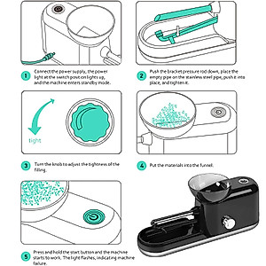 Lorivu Automatic Roller, The Za Machine, Za Rolling Machine, Portable Electric Grinder 8/6.5mm Tube (Black)