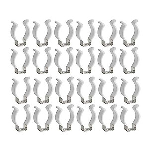 (24-Pack) JESLED T8 U Clips Holder Bracket for 8FT LED Light Bulbs, LED Fluorescent Tube Replacement Mounting Accessories, Stainless Steel Lamp Support, Lampholder, Pipe Clamps to Prevent Sagging