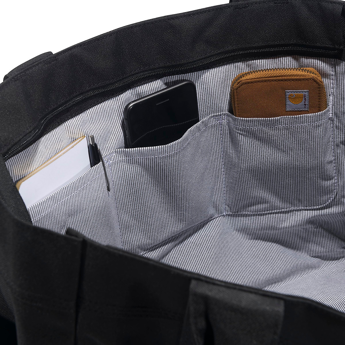 Carhartt Zip, Durable Water-Resistant Bag with Zipper Closure, Horizontal Tote (Black)