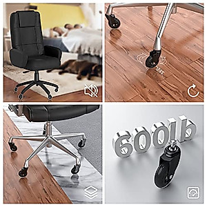 Home Office Chair Wheels for IKEA Chair, WASJOYE Set of 5 Rolling Chair Replacement Casters, Heavy Duty Gaming Computer Desk Rubber Caster for Hardwood Tile Carpet Floor Protection