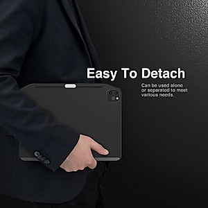 SWITCHEASY CoverBuddy Lite for iPad Pro 12.9" Case Compatible with Magic Keyboard & Smart Keyboard Folio (Keyboard Not Included) | with Pencil Holder | ONLY for 2021-2022 iPad Pro 12.9" (Black)