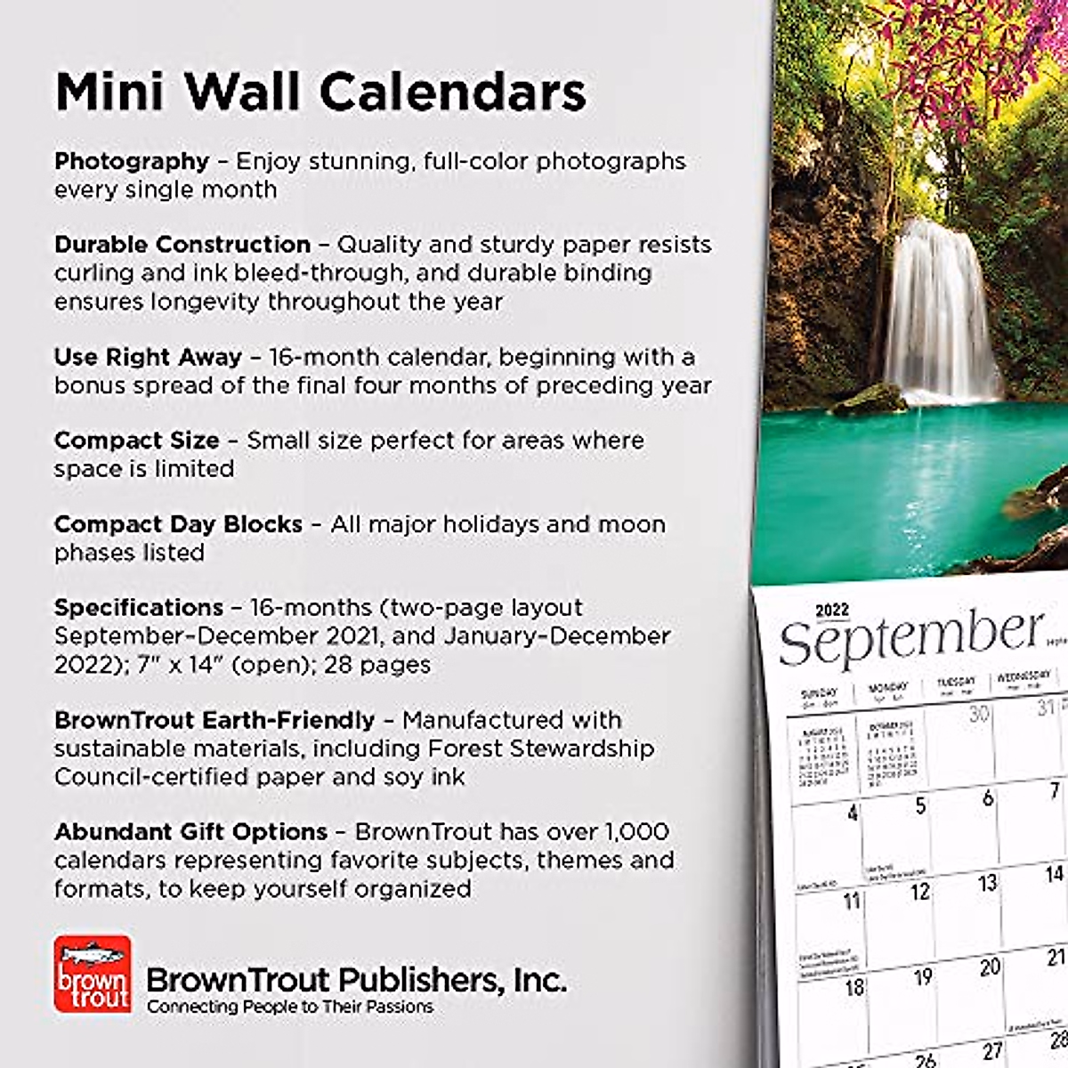 BTS OFFICIAL 2022 7 x 7 Inch Monthly Mini Wall Calendar, K-Pop Bangtan Boys Music