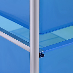 Giantex Rolling Storage Cart w/ 4 Drawers 2 Shelves Metal Rack Shelf Home Office School Beauty Salon Utility Organizer Cart with Wheels (Blue & Green)