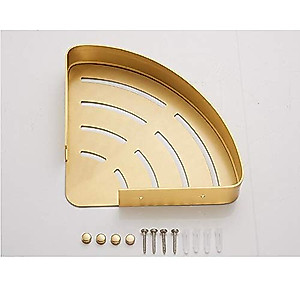 M.M.A Corner Shelf Wall Mounted Aluminum Bathroom Soap Dish Bath Shower Shelf Brushed Gold Bath Shampoo Holder Basket Holder