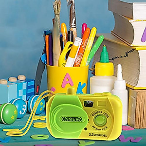 Children's Camera Projection Camera Kids Animal Projection Patterns Simulation Digital Camera Children Educational Learning Study Christmas Birthday Gifts Small (Yellow,Pink,Orange, One Size)