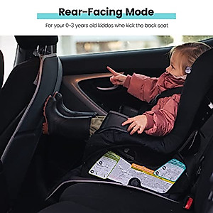 HEYTRIP Car Seat Protector, 2 Packs, Rear-Facing/Forward Facing Car Seat Mat for 0~12 Years Old Children, Waterproof, Easy Cleanup, Non-Slip, Fit Most Car Seats(Light Grey Blue)