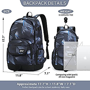 rickyh style School Backpack Travel Bag for Men & Women Lightweight College Back Pack with Laptop Compartmen (04JHHEI)