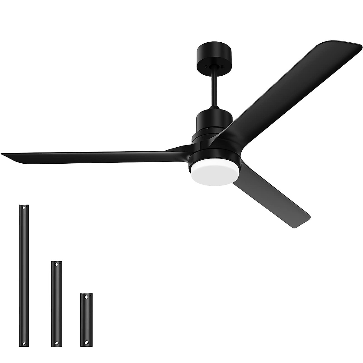 alescu Ceiling Fans with Lights and Remote,52”Black Indoor and Outdoor Ceiling Fan,Modern Ceiling Fans with Reversible DC Motor for Patio Living Room, Bedroom