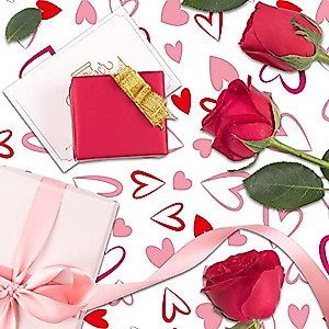 FANCY LAND Valentine Tablecloth 3 Pack Heart Red Plastic Party Decorations 54 X 108 Table Cover