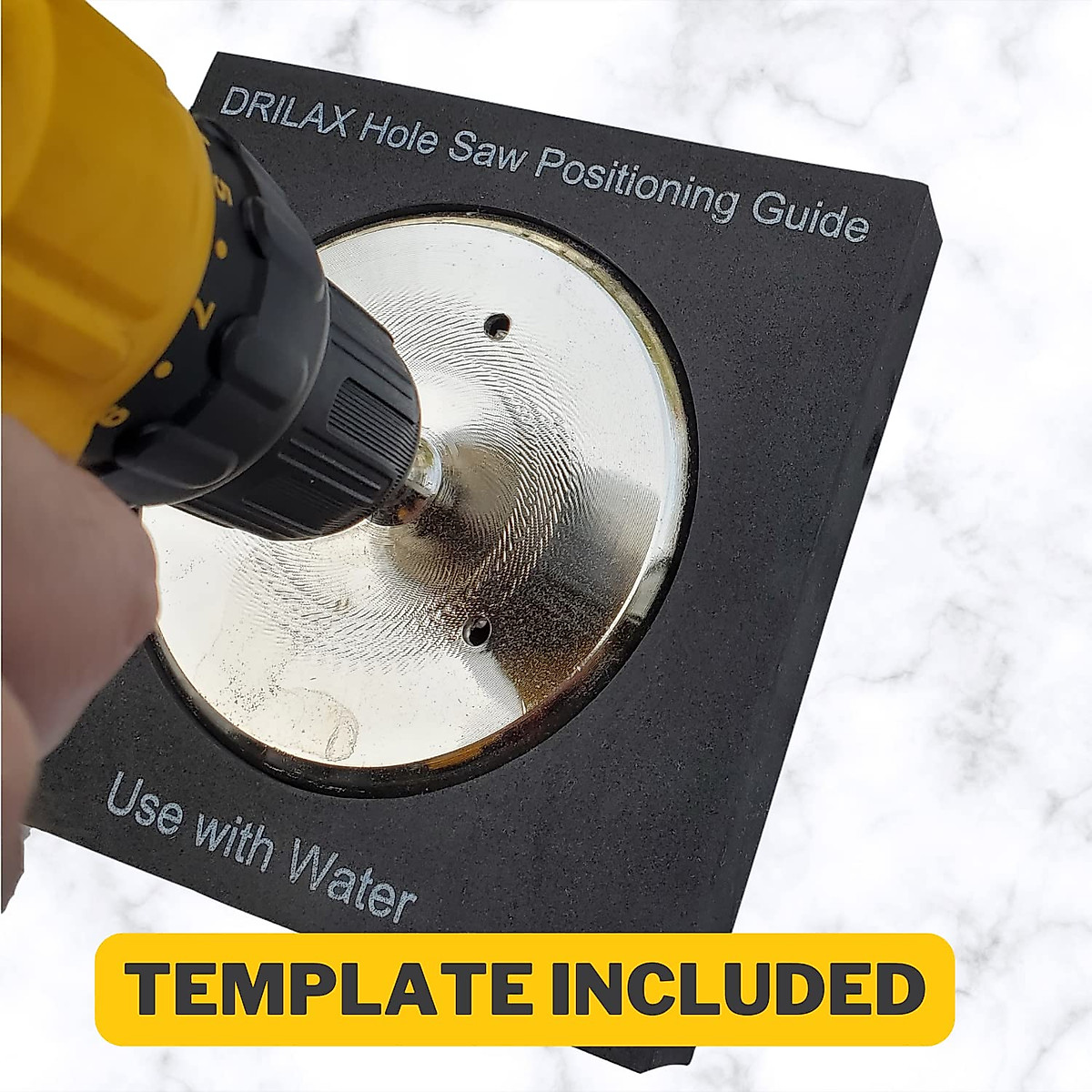 4 1/2 Inch Diamond Hole Saw Drill Bit Quartz Granite Porcelain Ceramic Glass Floor Wall Tiles 4.5 Inch Standard Shank Positioning Template Guide Included