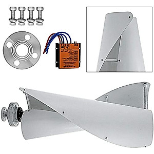 TBVECHI Wind Power Turbine Generator-400W 12V DC Vertical Wind Power Turbine Generator-White Wind Power with Charge Controller-Vertical Axis Wind Turbine with Low Speed Starting