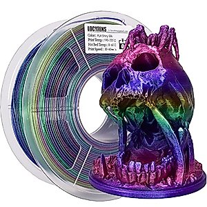(2 Items) 4 Pack 200g Silk Shiny PLA Filament & 1kg Shiny Rainbow PLA Filament 1.75mm +/- 0.02mm, 3D Printing Filament, 3D Printer Filament