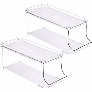 Sorbus Soda Can Organizer and Canned Food Bin Stackable Dispenser with Lid for Refrigerator, Pantry, Freezer – Holds 9 Cans, BPA-Free, Clear Design (2)