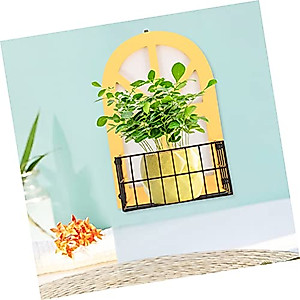 HOMSFOU Holder Design Storage Caddy Bin Wall Bathroom Wire Pot Shampoo Kitchen Home Versatile Hanging Action Farmhouse Rack Shelves Yellow Iron Simple Shelf Floating Multi-functional