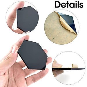 Reofrey 25Pcs Acrylic Sheets Black Hexagon Acrylic Place Cards for Wedding Party Table Special Seat Guest Blanks Handwritten Calligraphy Name Escort Card Signature Logo Signs DIY Label Banquet Decor