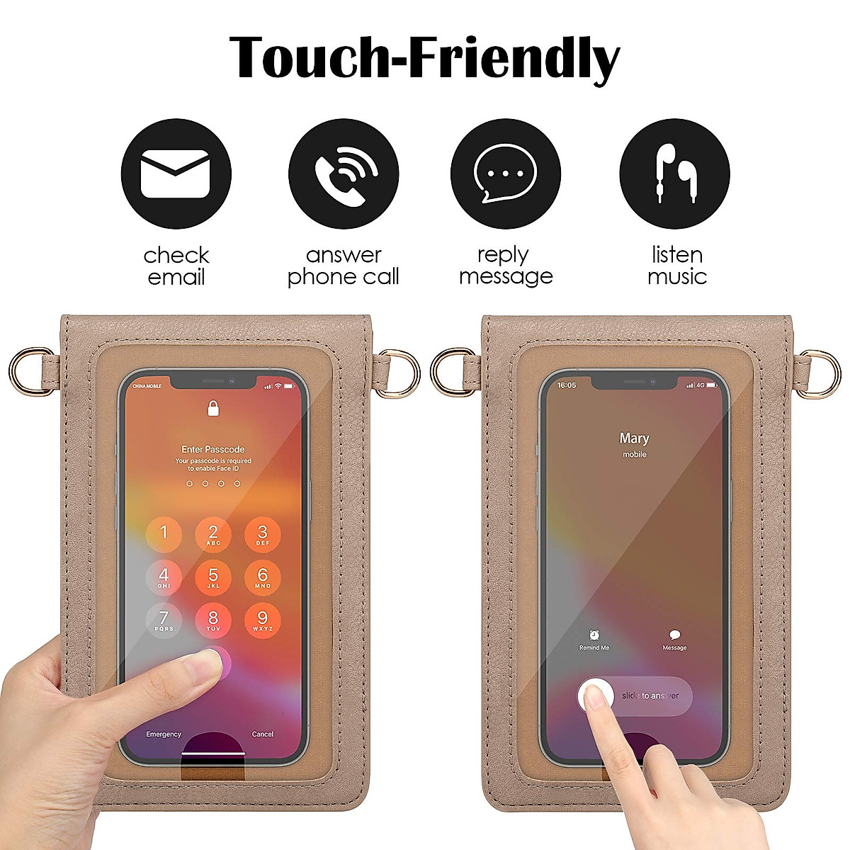 AnsTOP Small Crossbody Cell Phone Purse for Women - Lightweight PU Leather Crossbody Bag for Women Mini Phone Pouch Purse Best Gift