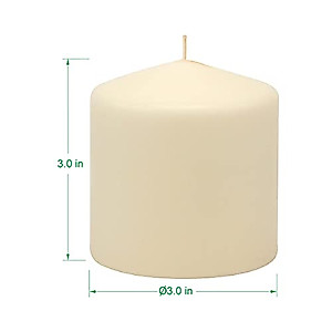 Stonebriar 18 Hour Long Burning Unscented Pillar Candles, 3x3, Ivory
