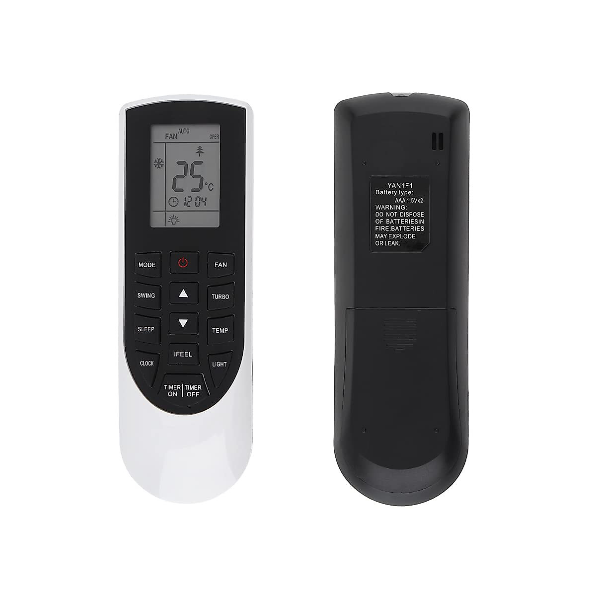 OriGlam YAN1F1 Air Conditioner Remote Control Replacement for Gree VIR09HP115V1AH VIR12HP230V1AH AC Air Conditioning Remote Controller