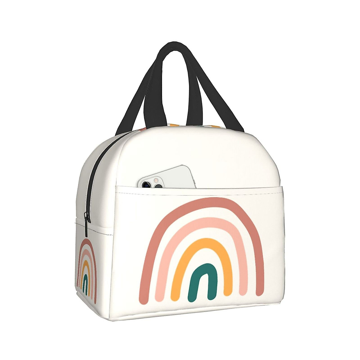 Senheol Boho Rainbow Lunch Box, Insulation Lunch Bag for Women Men, Reusable Lunch Tote Bags Perfect for Office Camping Hiking Picnic Beach Travel