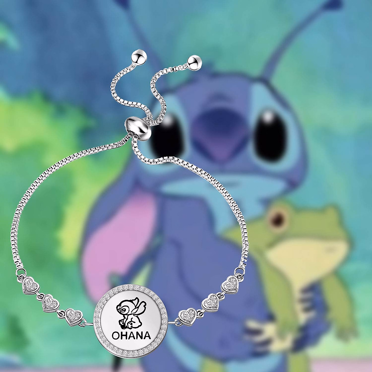 FAADBUK Funny Cartoon Movie Fans Bracelet Cartoon Lover Inspired Gifts Cartoon Jewelry Hawaiian Trip Adjustable Bracelet for Family Friend (Oh❀na C-S)