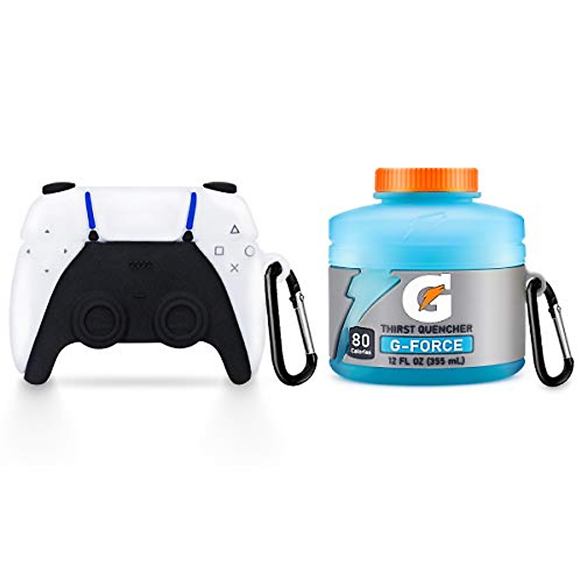 2Pcs Cover for AirPods Pro Case, Sport Water+Game Controller Air pods Pro Cover Silicone Skin, Cute 3D Cartoon Fashion Cool Stylish Design for Boys Girls Kids for Apple AirPods Pro with Keychain