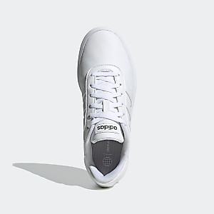 adidas Women's Court Platform Skate Shoe, White/White/Black, 8.5