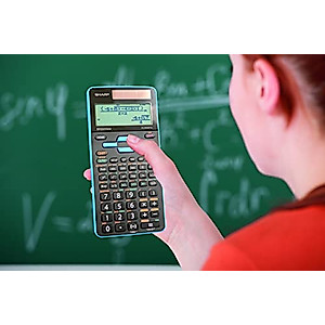 Sharp Calculators EL-W535TGBBL 16-Digit Scientific Calculator with WriteView, 4 Line Display, Battery and Solar Hybrid Powered LCD Display, Black & Blue, Black, Blue, 6.4" x 3.1" x 0.6" x 6.4"